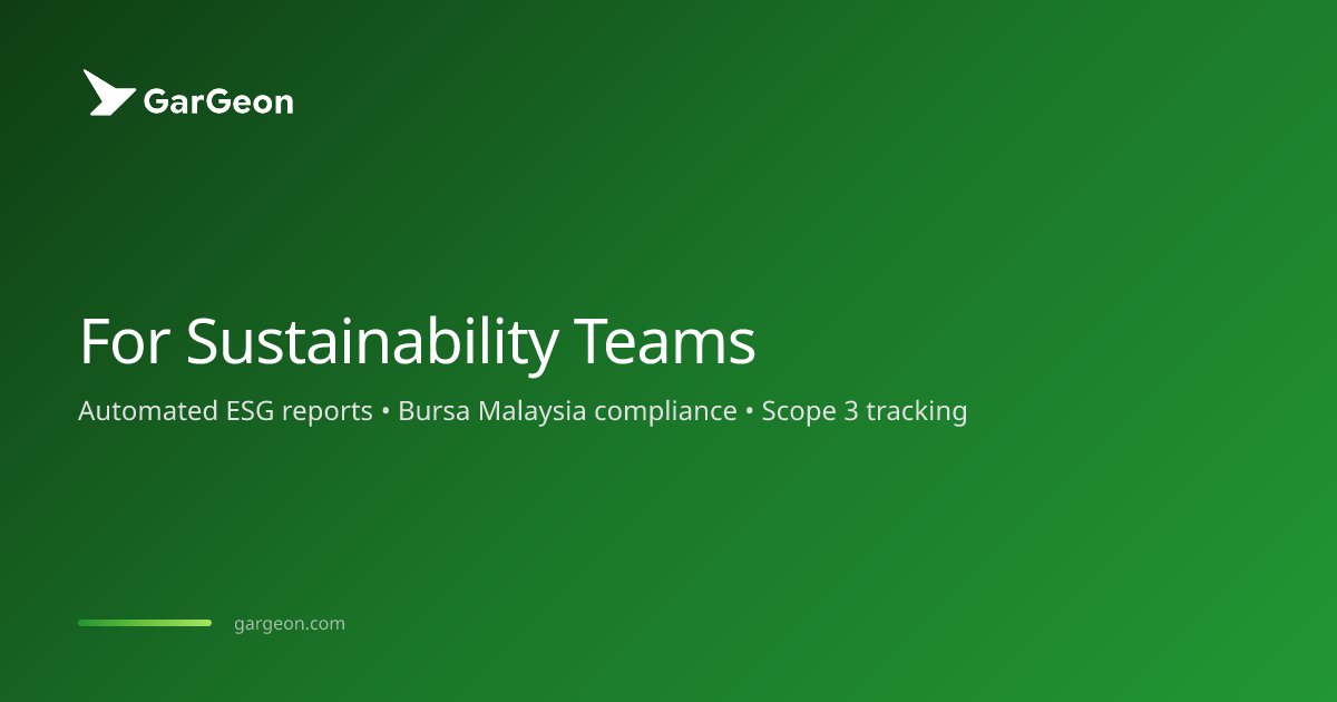 Sustainability Team - Automated ESG Reports | GarGeon